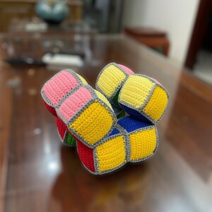 Crochet Cube Fidget Toy, Crochet Montessori Toy, Crochet Tangle Toy ...