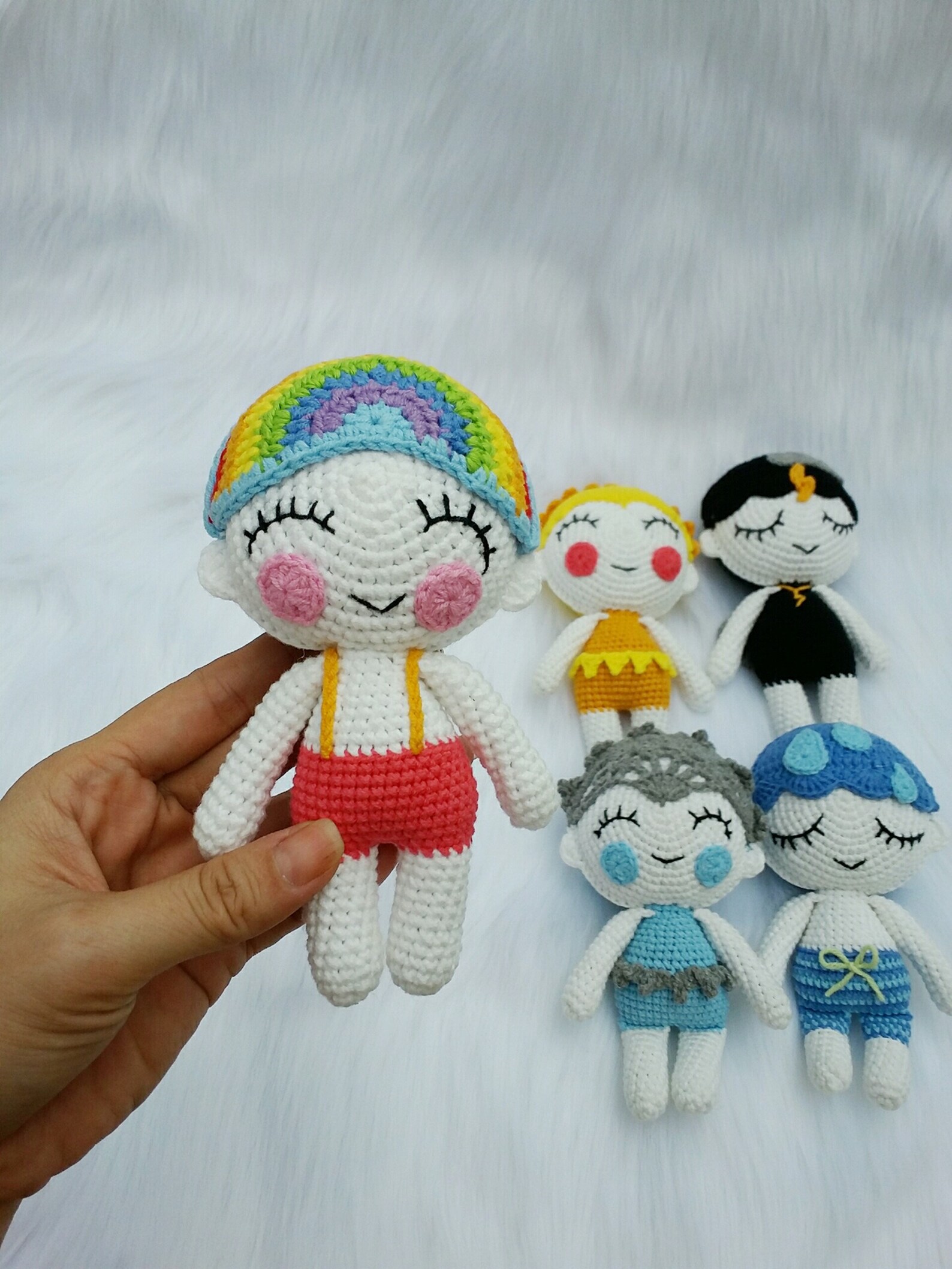Crochet Weather Doll, Handmade Weather Doll, Crochet Rainbow Doll ...