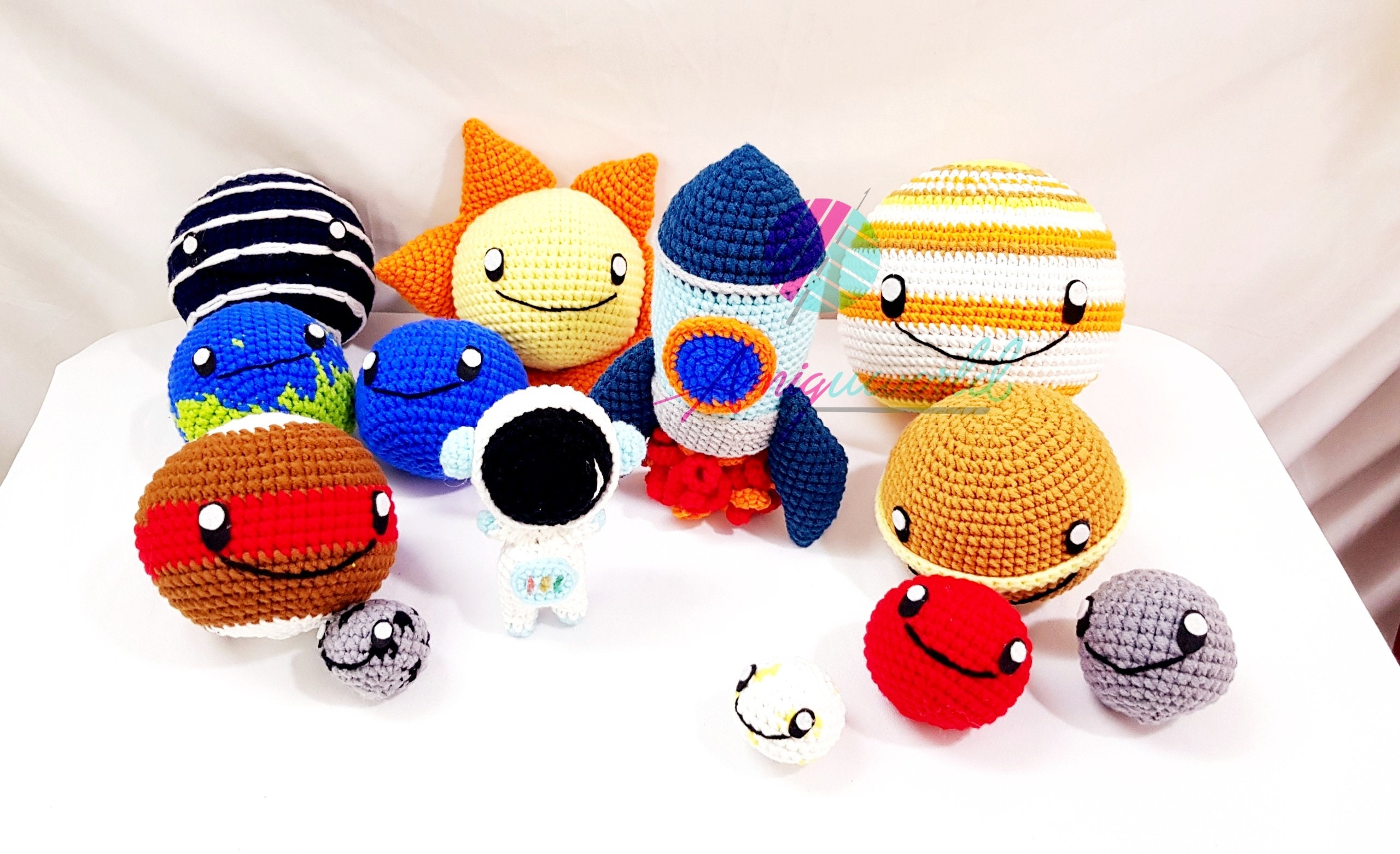 Crochet Solar System Play, Amigurumi Crochet Planets, Stuffed Planets ...