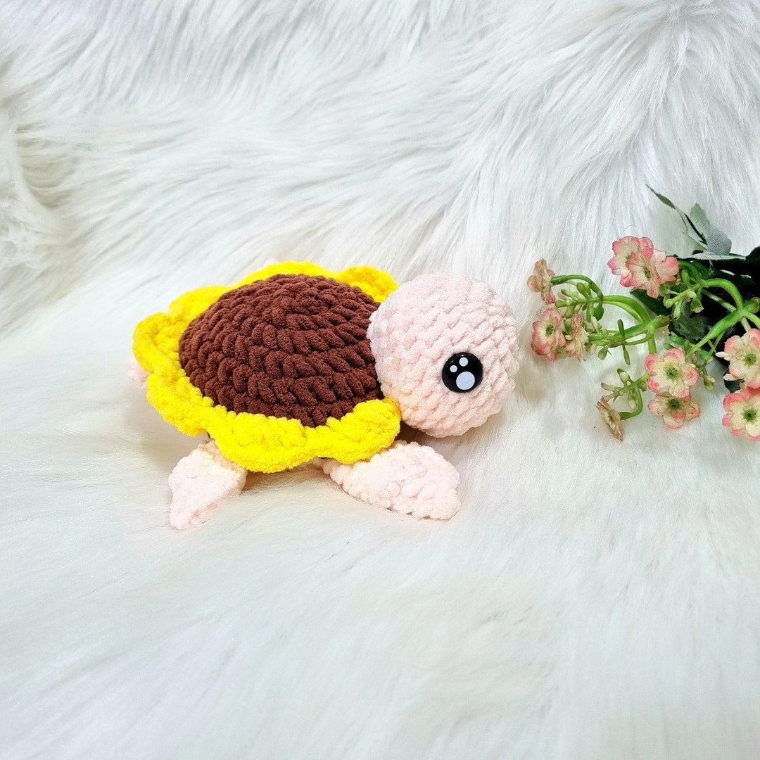 Crochet Sunflower Turtle, Sunflower Turtle Plush, Sunflower Turtle ...