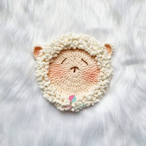 Crochet Sheep Coaster, Crochet Animal Coaster, Coaster Set, Sheep Home ...