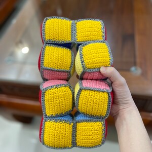 Crochet Cube Fidget Toy, Crochet Montessori Toy, Crochet Tangle Toy ...