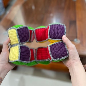 Crochet Cube Fidget Toy, Crochet Montessori Toy, Crochet Tangle Toy ...