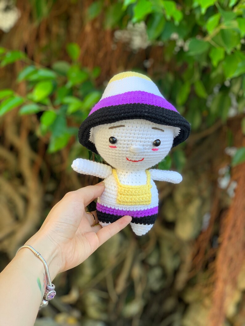 Mushroom Crochet Doll, Mushroom Pride, LGBT Mushroom, Rainbow Mushroom ...