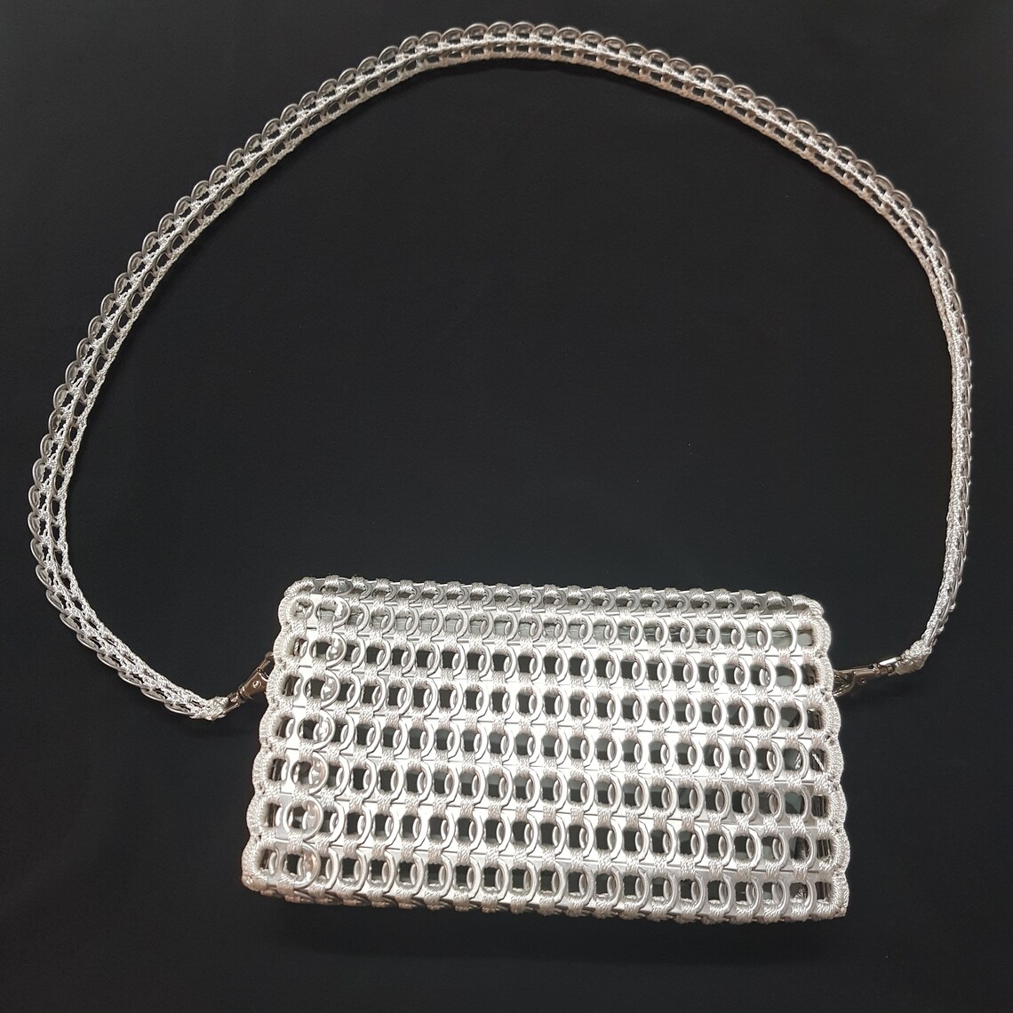 Recycled Aluminum Pull Tab Bag, Handmade Crochet Crossbody Bag, Purse ...