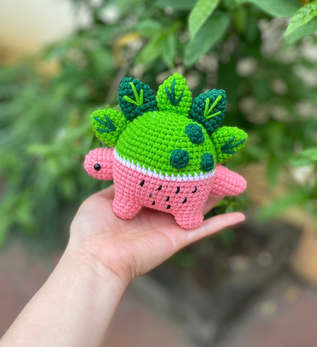 Melonosaurus Crochet, Watermelon Dinosaur, Dinosaur Plush, Dinosaur ...