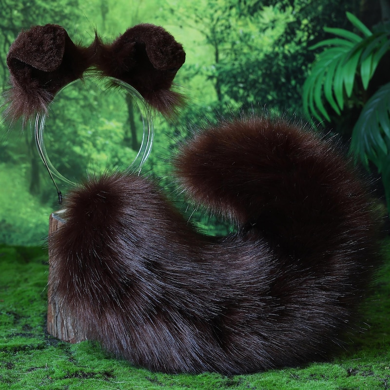 Furry Ears Dark Brown - Etsy