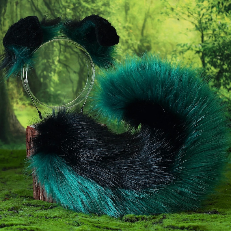 Kemonomimi Cat Tail Green - Etsy