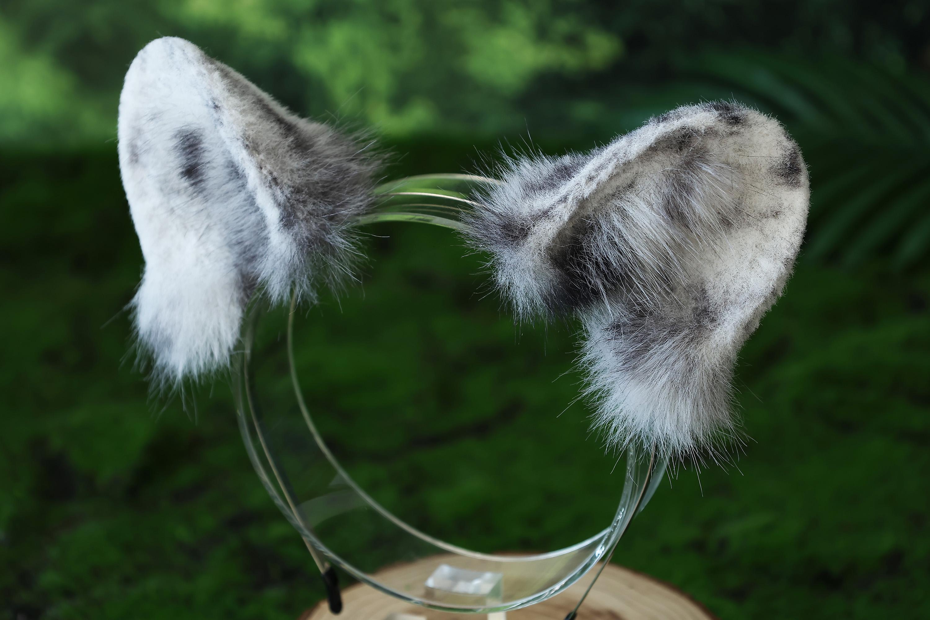 Faux Fur Snow Leopard Ear and Tail Set Role Play Snow Leopard Cosplay ...