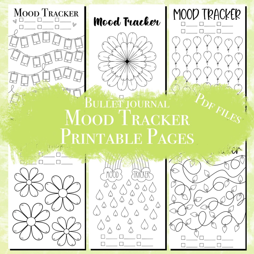 Bullet Journal Mood Tracker Printable Pages - Etsy