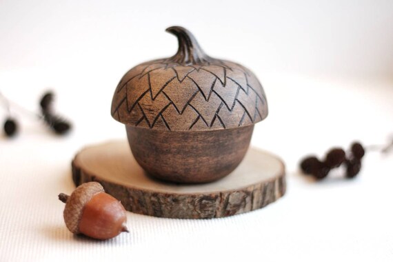 Ceramic acorn box Acorn ring box Ceramic ring holder | Etsy