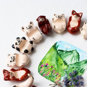 Animal Brush Holder, Paint Brush Rest, Cat, Bunny, Bear, Fox, Panda ...