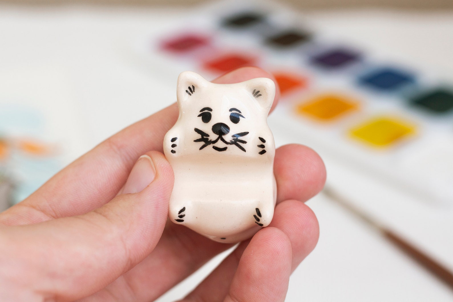 Animal Brush Holder Paint Brush Rest Cat Bunny Bear Fox - Etsy