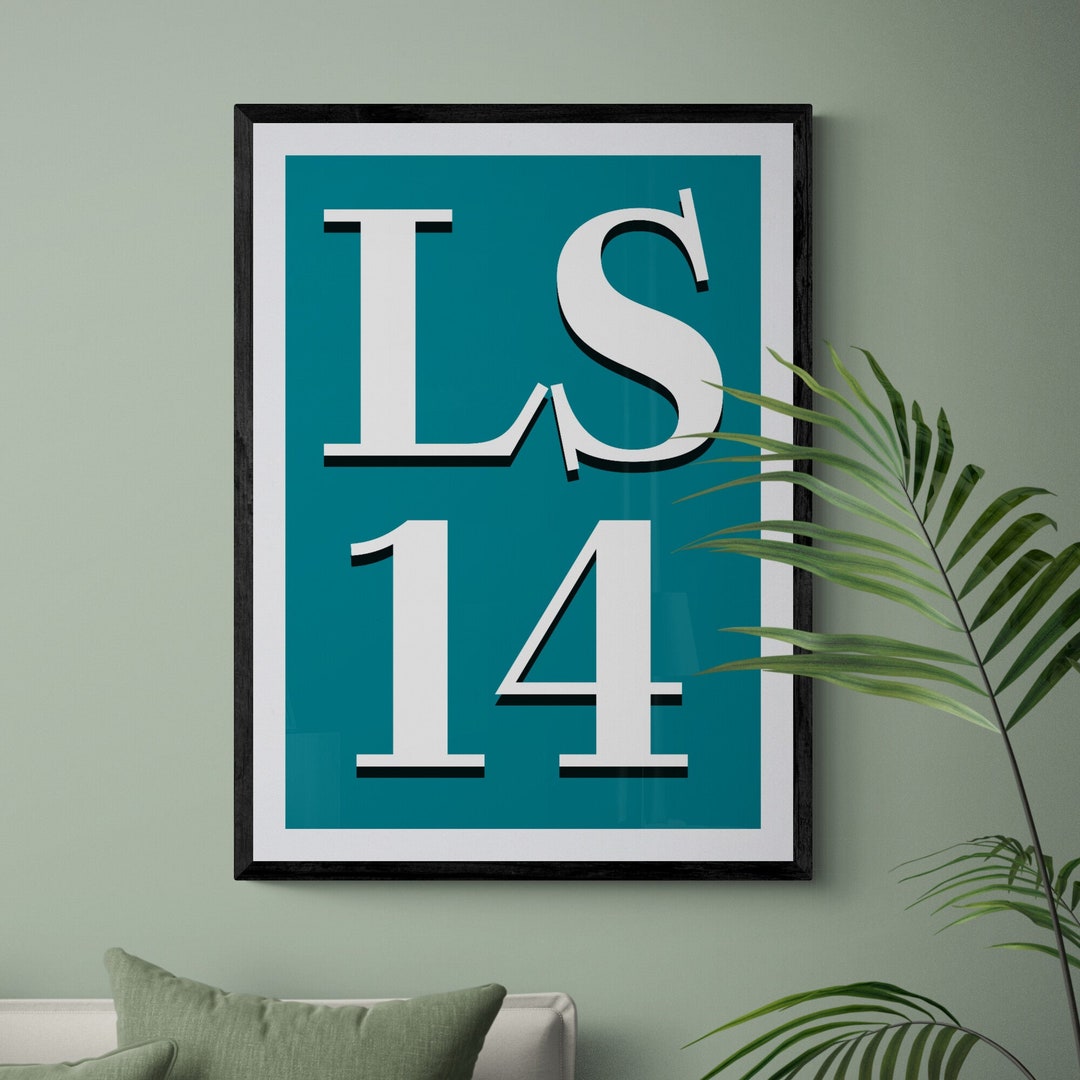 Personalised Postcode Poster Print Vintage Style Teal - Etsy