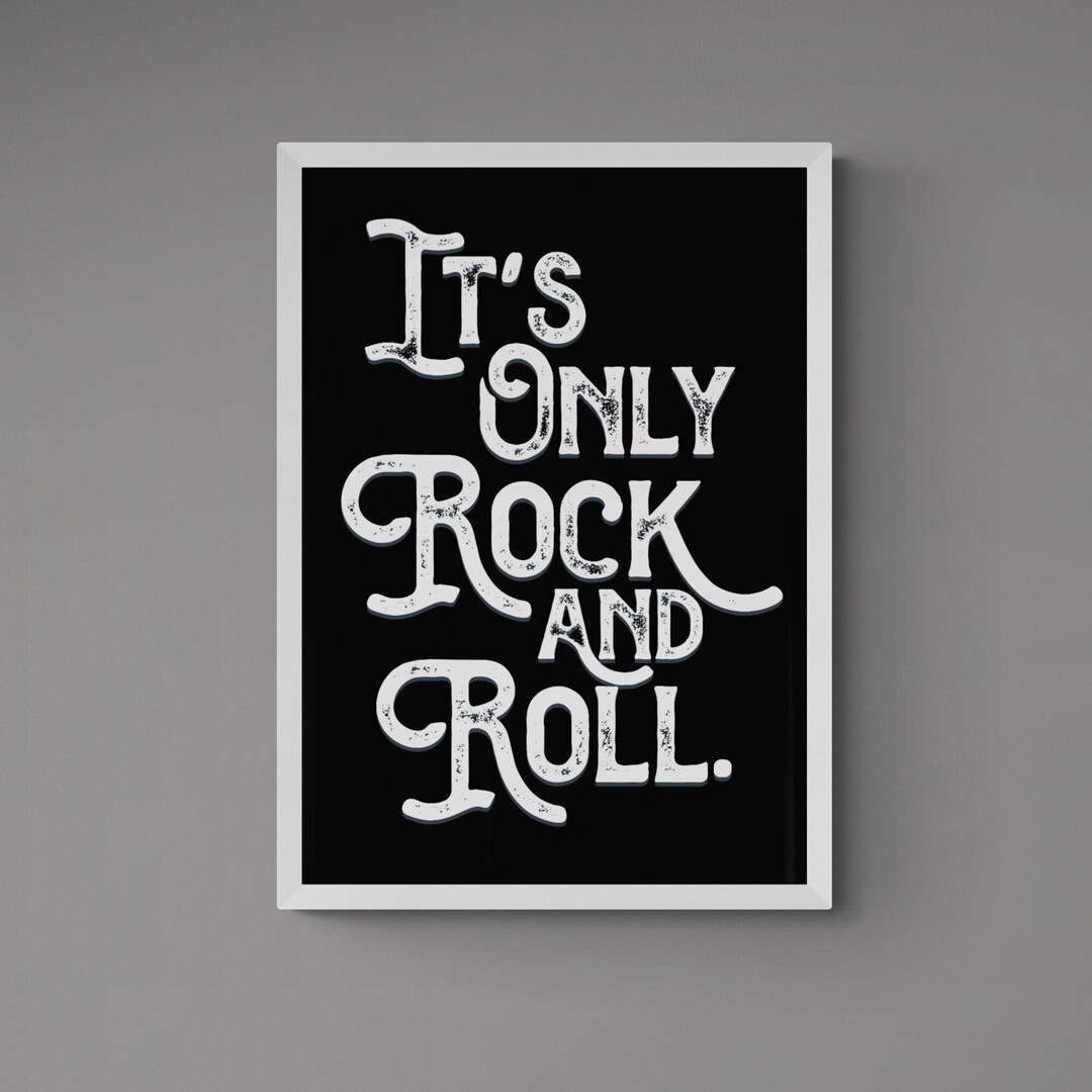 It s Only Rock And Roll Song Lyric Poster Wall Art Print Etsy