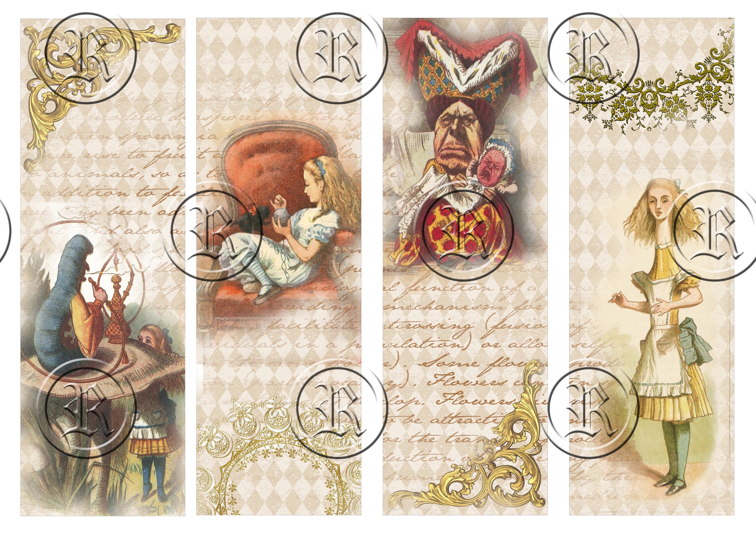 Alice In Wonderland Printable Bookmarks