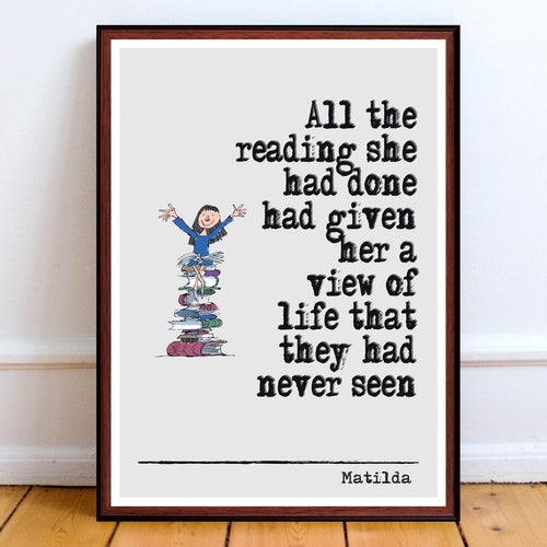Matilda Roald Dahl Quote Art Print Unique Literary - Etsy