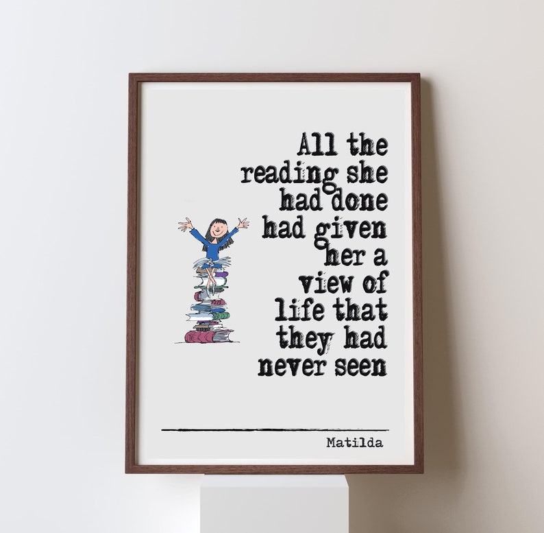 Matilda Roald Dahl Quote Art Print Unique Literary - Etsy