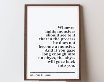 Friedrich Nietzsche Quote Art Print - Etsy
