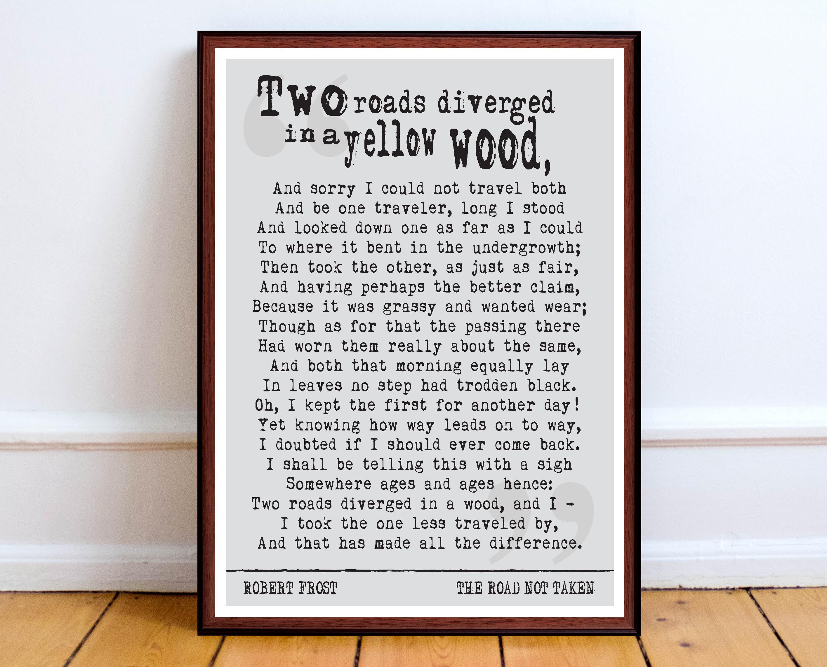 020 Inspirational Print Robert Frost Quote Watercolor Artwork ...