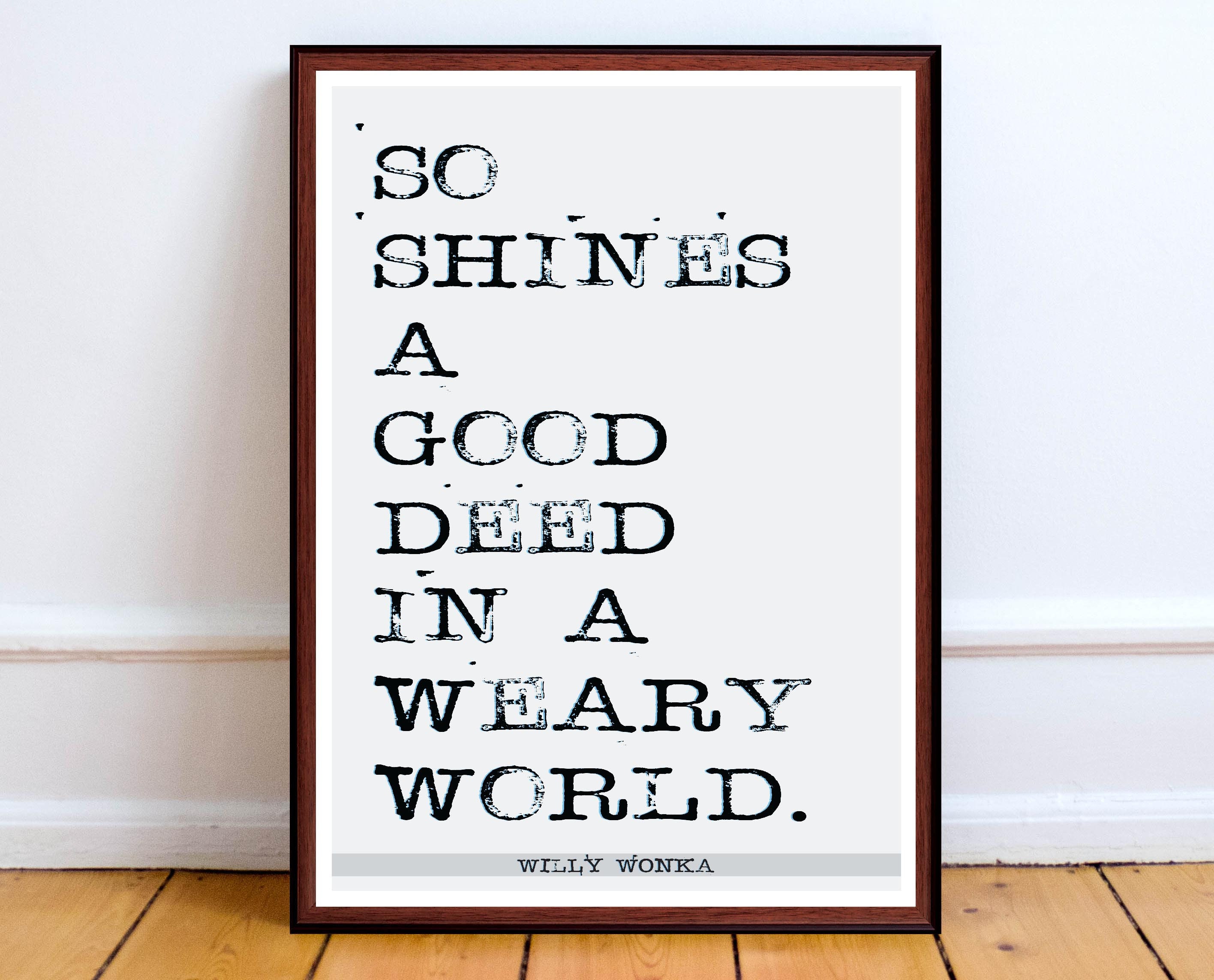 Willy Wonka Roald Dahl Quote Art Print Inspirational quotes Unique ...
