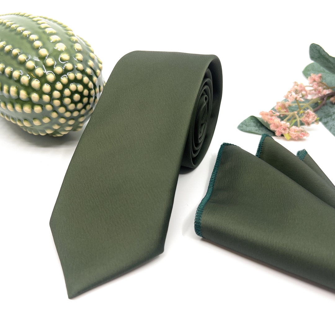 Olive Green Neck Ties / Green Neck Ties / Mens Necktie / Groomsmen ...