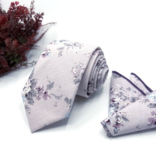 Floral Lilac Neck Ties / Lilac Neck Ties / Mens Necktie / - Etsy