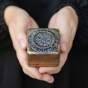Viking Ring Box With Norse Vegvisir Viking Compass Nordic Jewelry Box ...