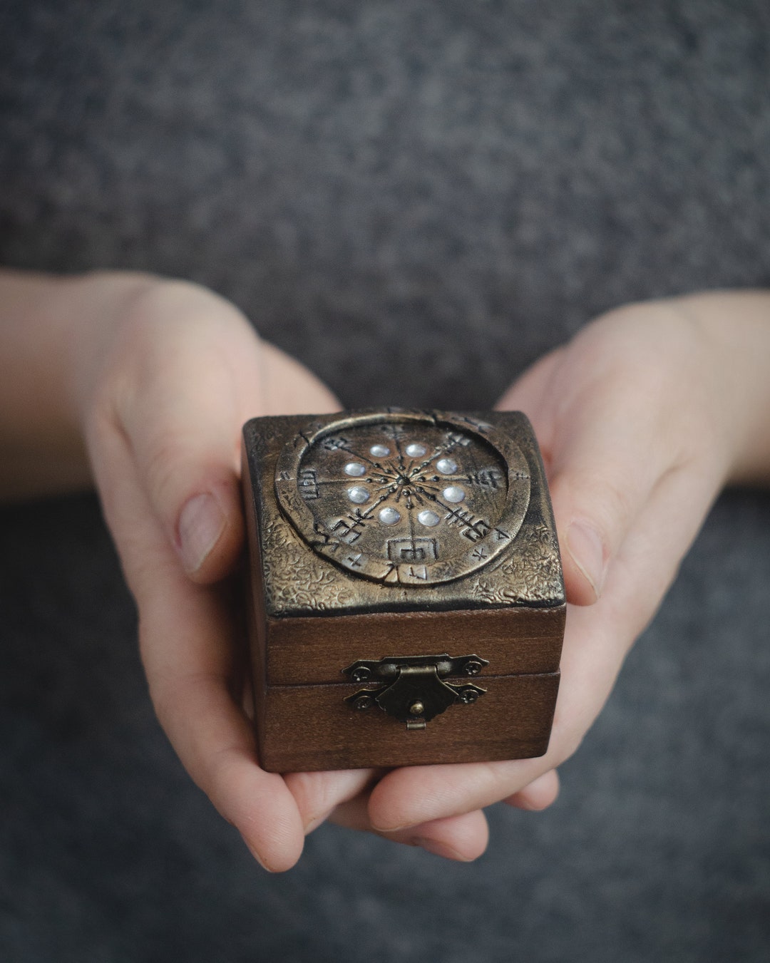 Viking Ring Box With Norse Vegvisir Viking Compass Nordic - Etsy