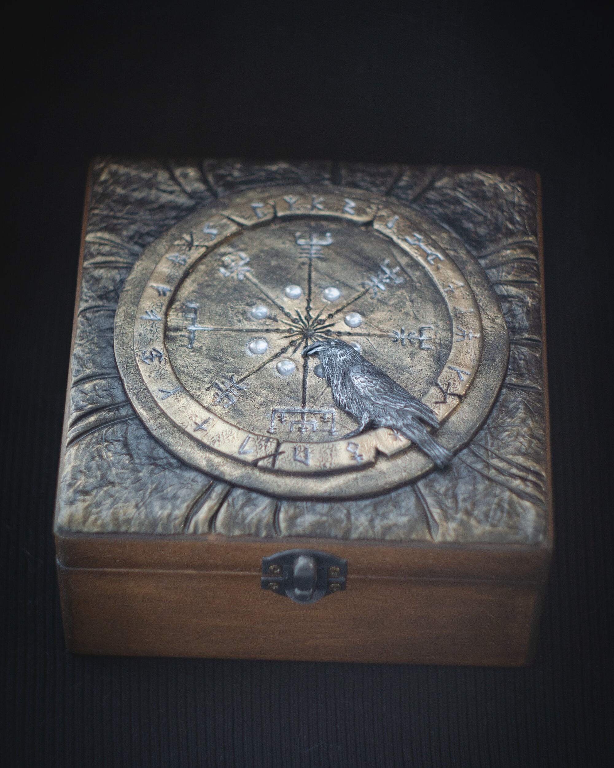 Nordic Viking Box With Vegvisir Runic Compass Futhark and - Etsy