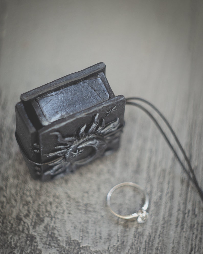 Moon ring box engraved star sun proposal silver slim thin ring | Etsy