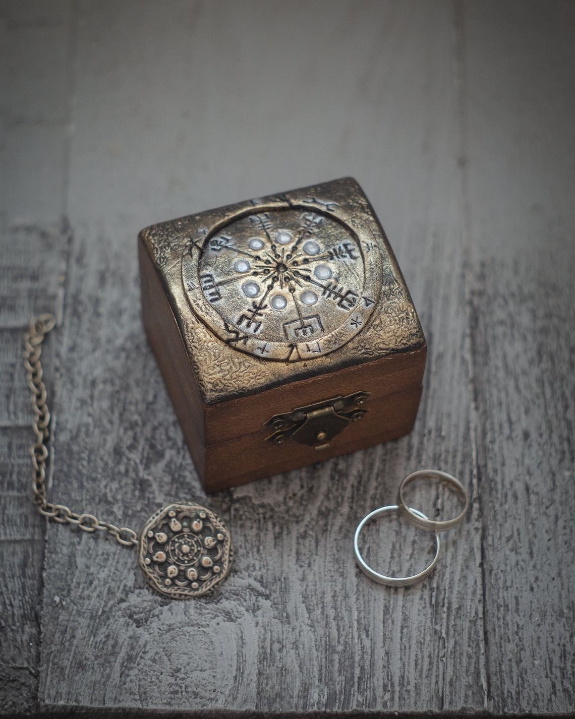 Viking Ring Box With Norse Vegvisir Viking Compass Nordic - Etsy