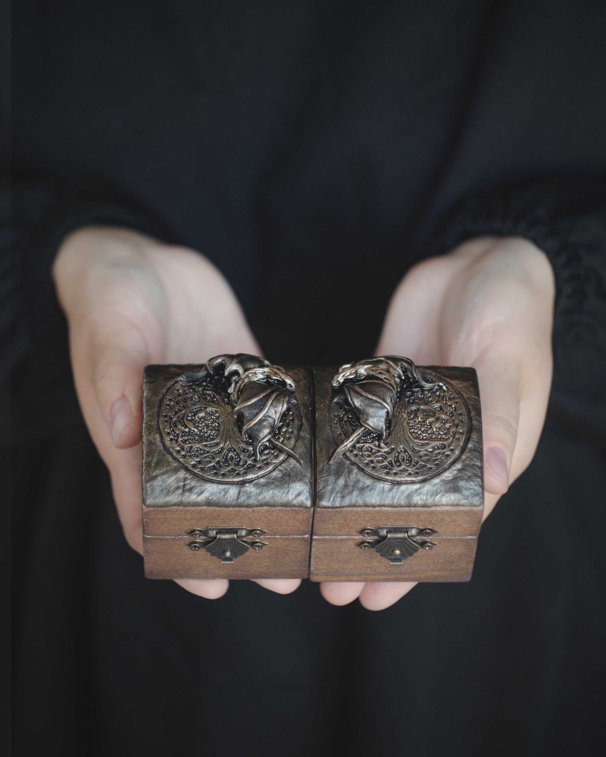 Wedding Couple Ring Boxes Dragon Fantasy Box Celtic Proposal - Etsy