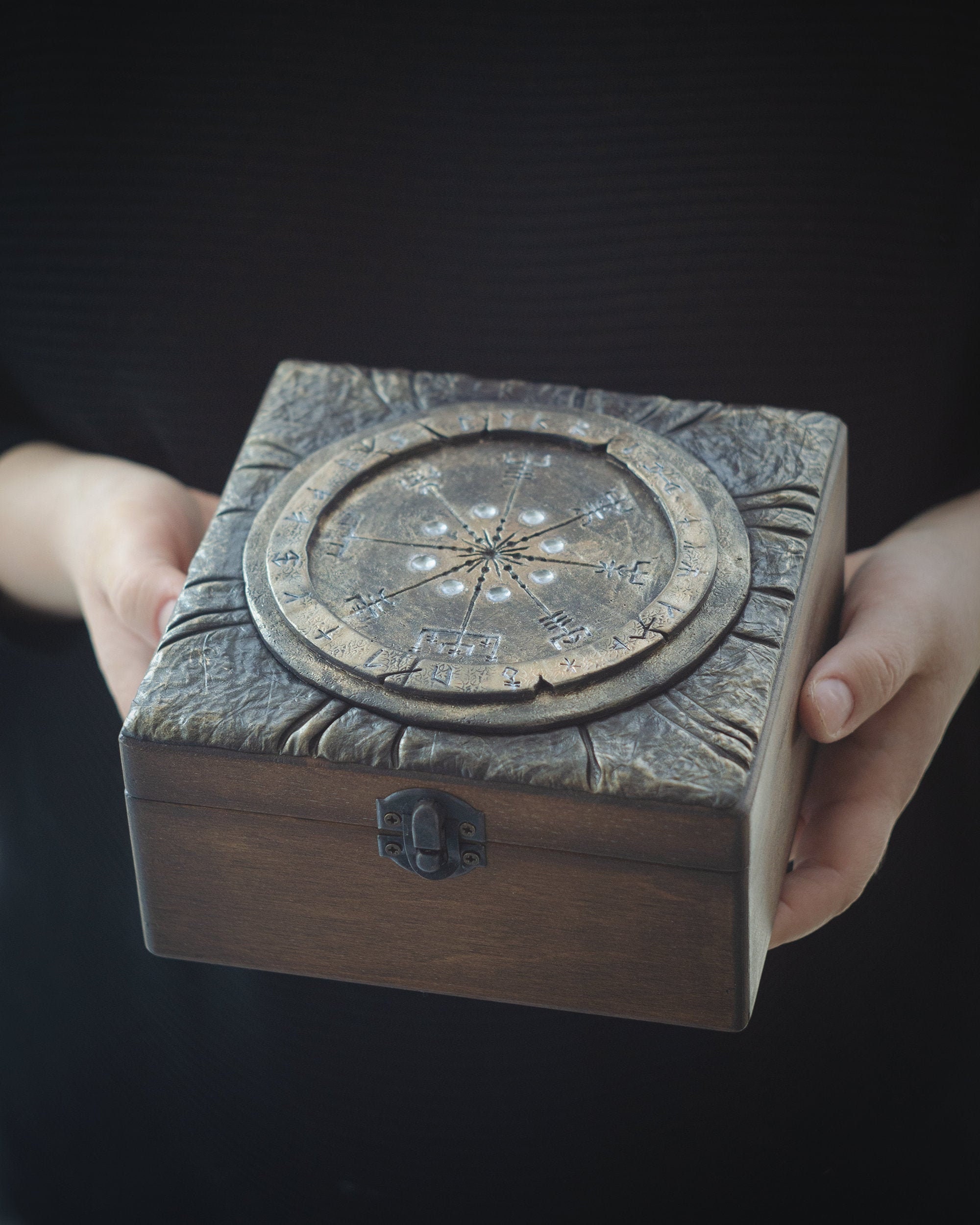 Nordic Viking Box With Vegvisir Runic Compass Futhark and - Etsy