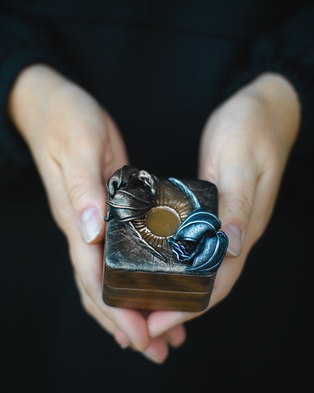 Dragon Ring Box Yin Yang Wooden Medieval Decor Women and Men Jewelry ...
