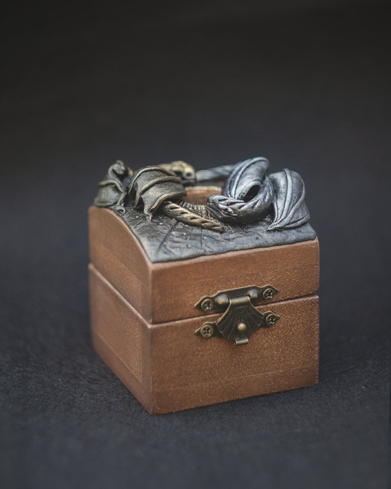 Dragon Ring Box Yin Yang Wooden Medieval Decor Women and Men - Etsy