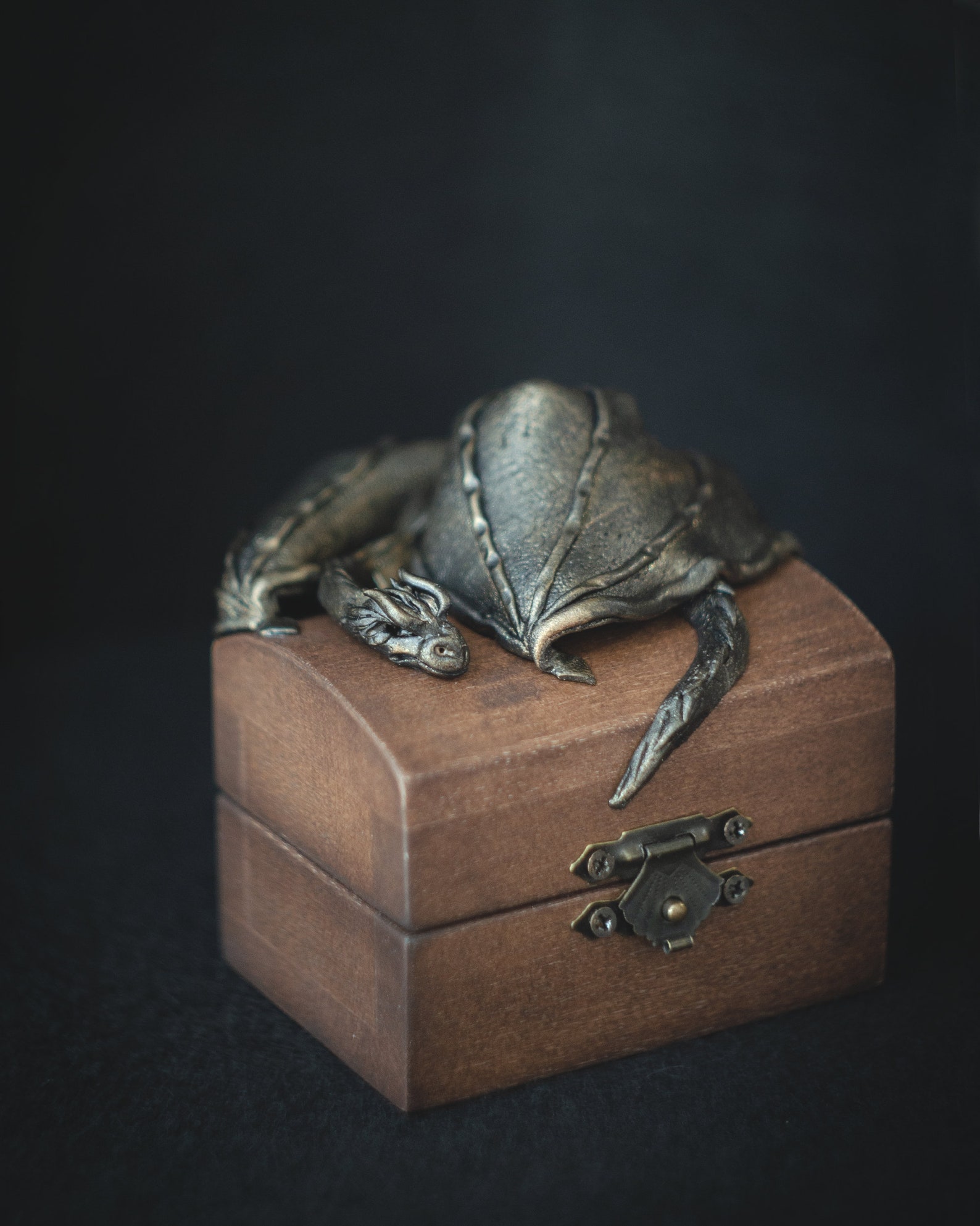 Bronze Dragon Box Wooden Wedding Box for Rings Proposal Box - Etsy