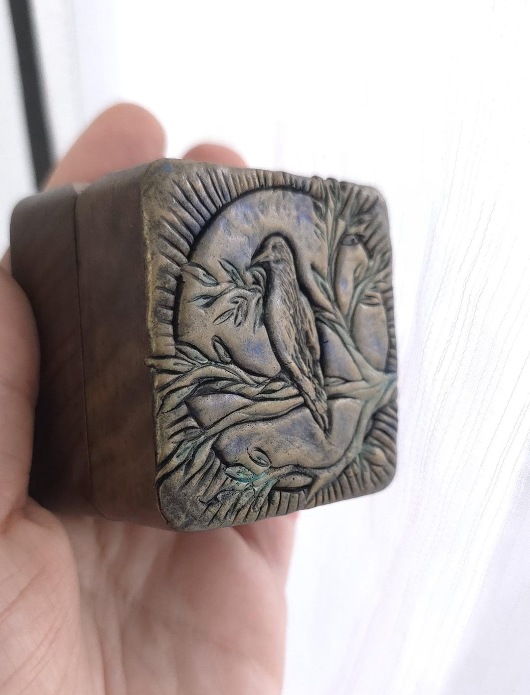 Wedding Proposal Bird Ring Box Trinket With Sun and Morning Dove Unique ...