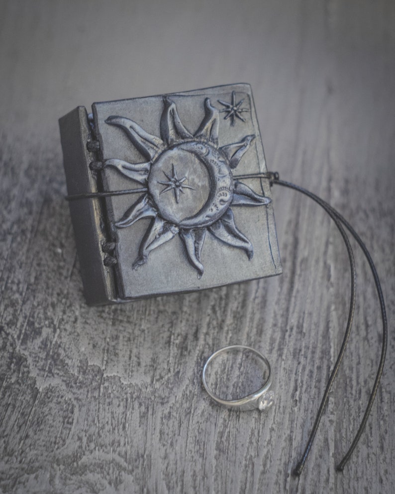 Moon ring box engraved star sun proposal silver slim thin ring | Etsy