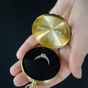 Moon Sun Star Ring Box Proposal Celestial Engagement Jewelry Box ...