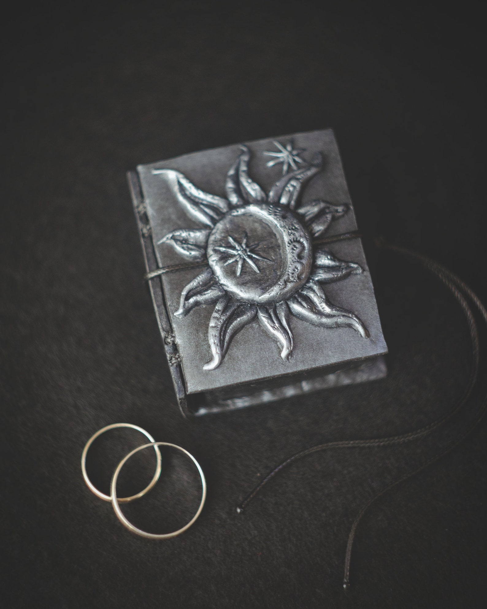 Moon Ring Box Engraved Star Sun Proposal Silver Slim Thin Ring | Etsy