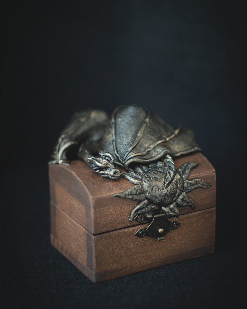 Bronze Dragon Box Wooden Wedding Box for Rings Proposal Box - Etsy