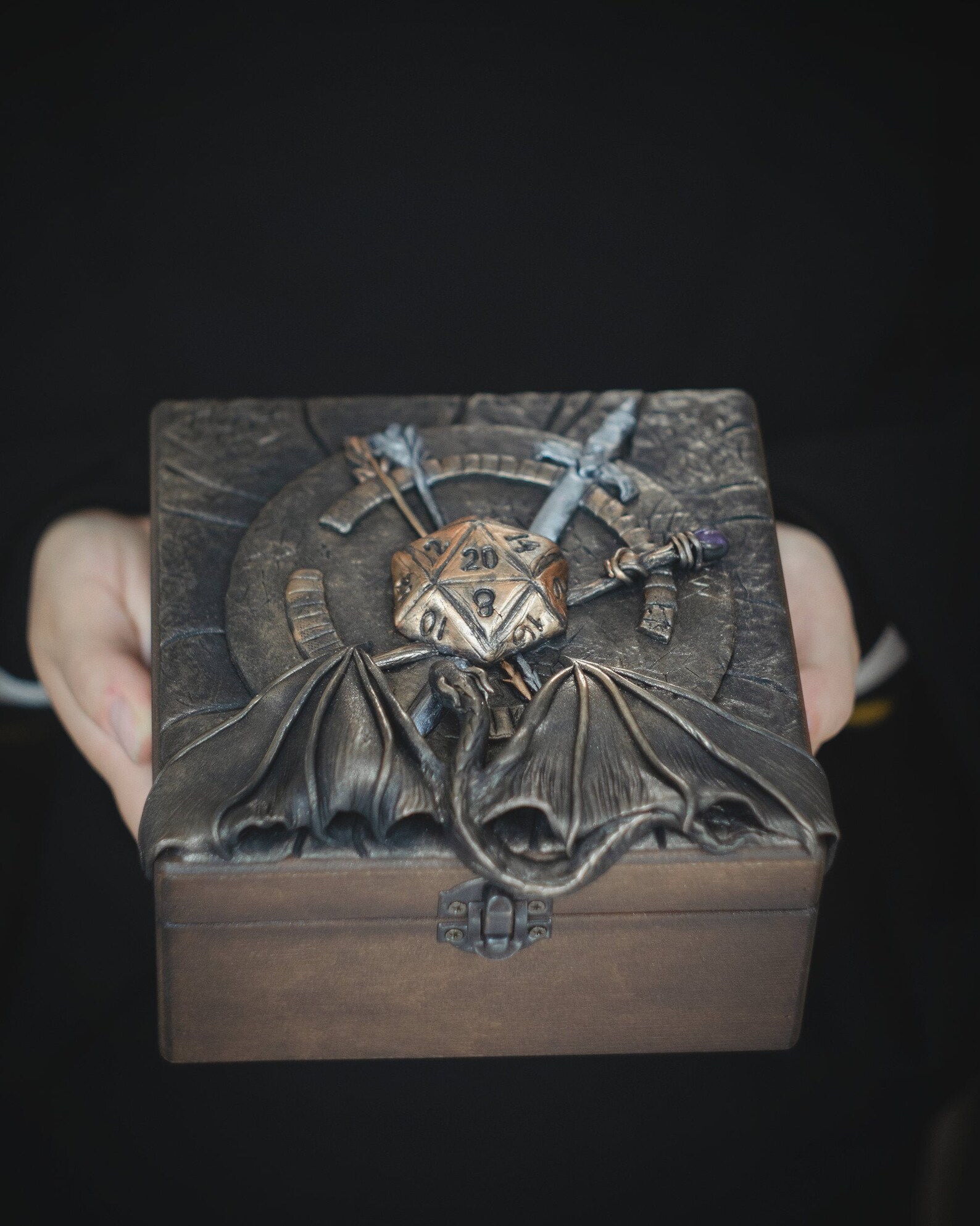Dragon Box D20 Dnd Dice Fantasy Box for Magical Spell Cards | Etsy