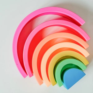 Summer Stack and Play Set | Wooden Toys | Silicone Rainbow Toy | New ...