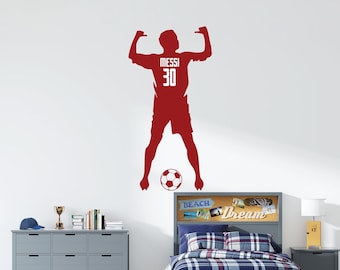 Personalised Footballer Wall Sticker - Etsy