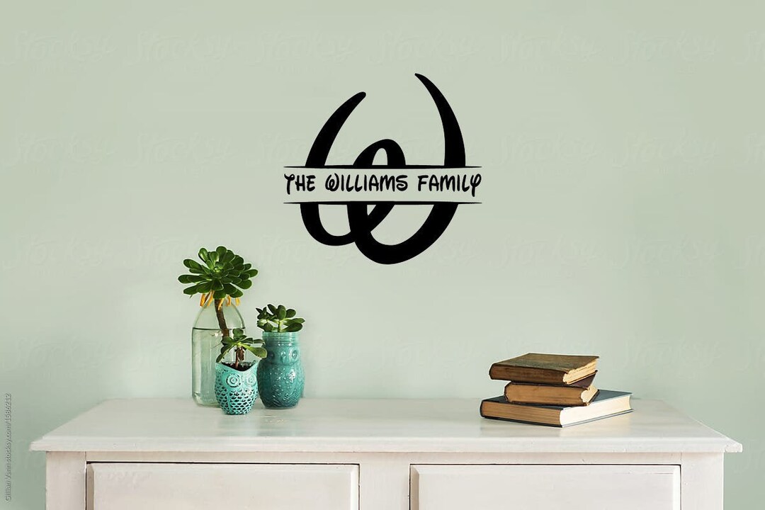 Disney Initial Surname Wall Vinyl Decal - Etsy