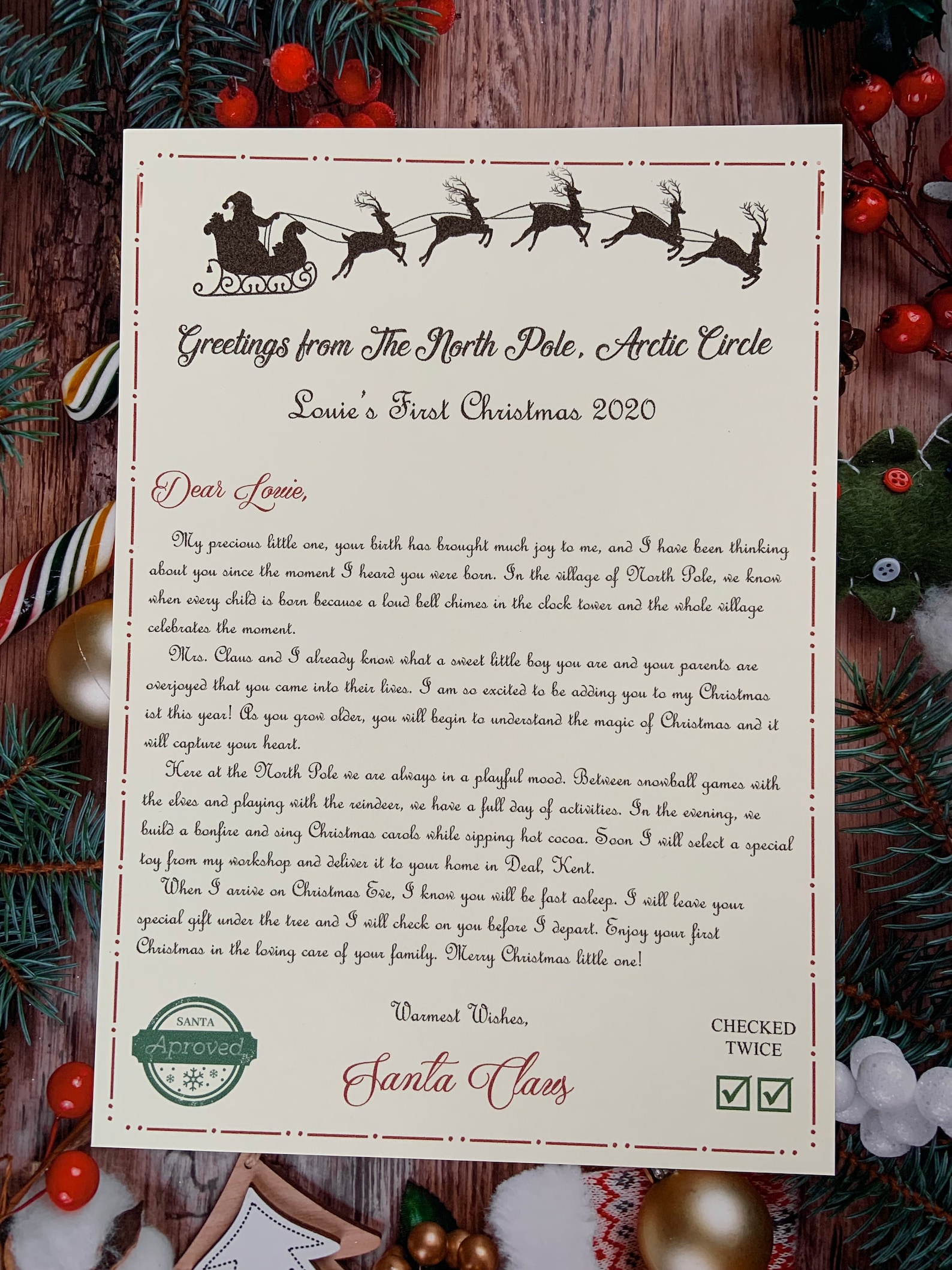 Peronsalised Letter From Santa/ Good List Certificate/ Babies - Etsy UK