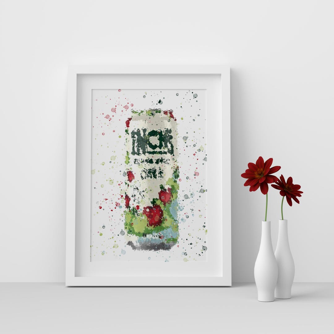Inches Cider Can Watercolour Splash A3, A4, 10x8, 8x6, 5x7 and 4x6 Wall ...