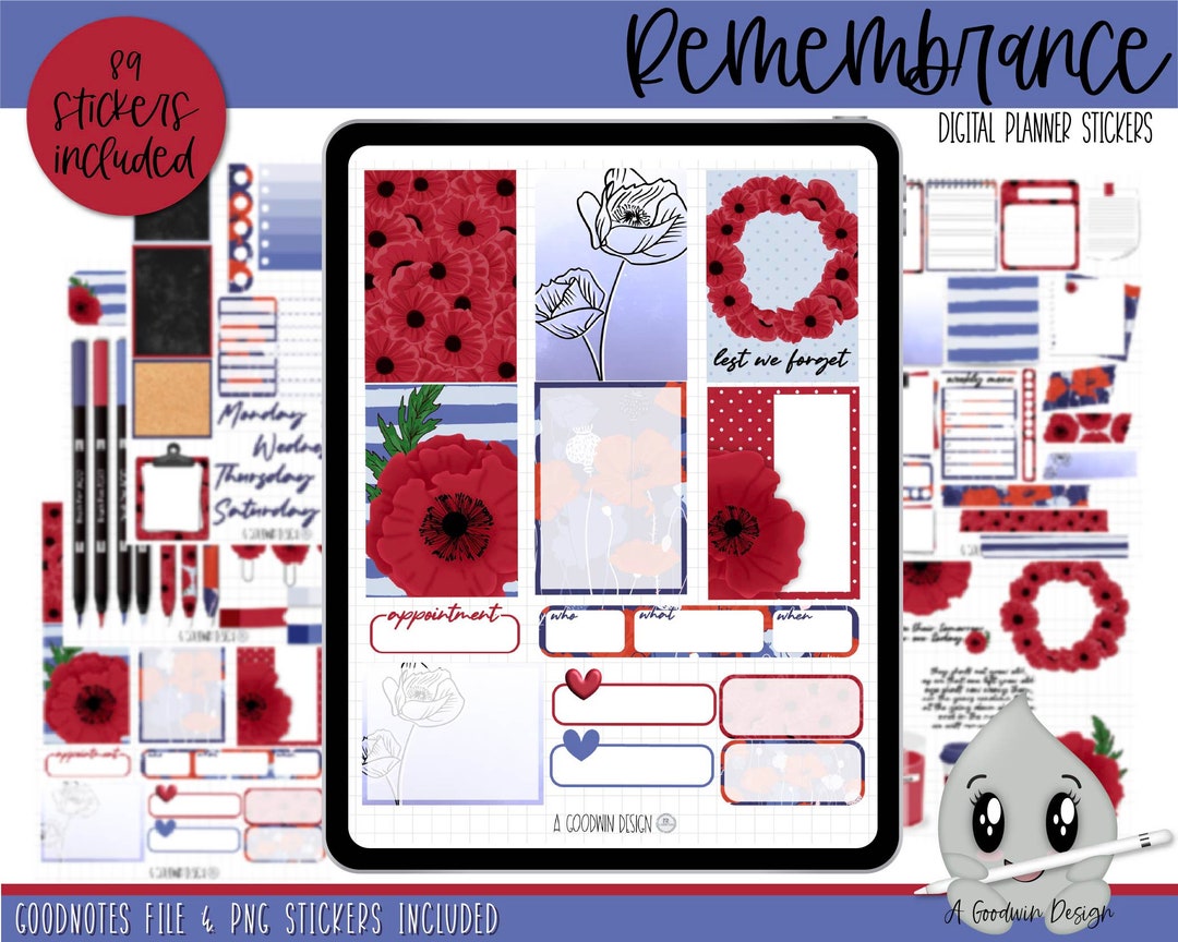 Pegatinas digitales de recuerdo para planificador / Set de pegatinas ...