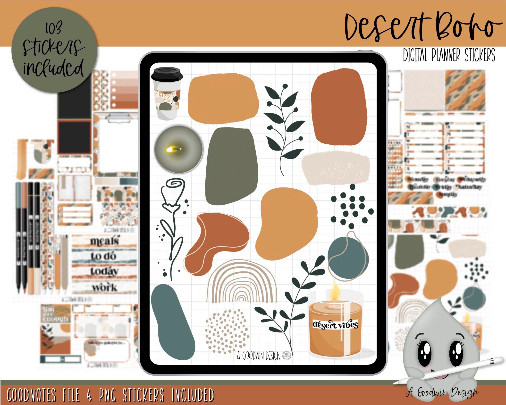 Desert Boho Digital Planner Stickers Decorative Sticker Set - Etsy